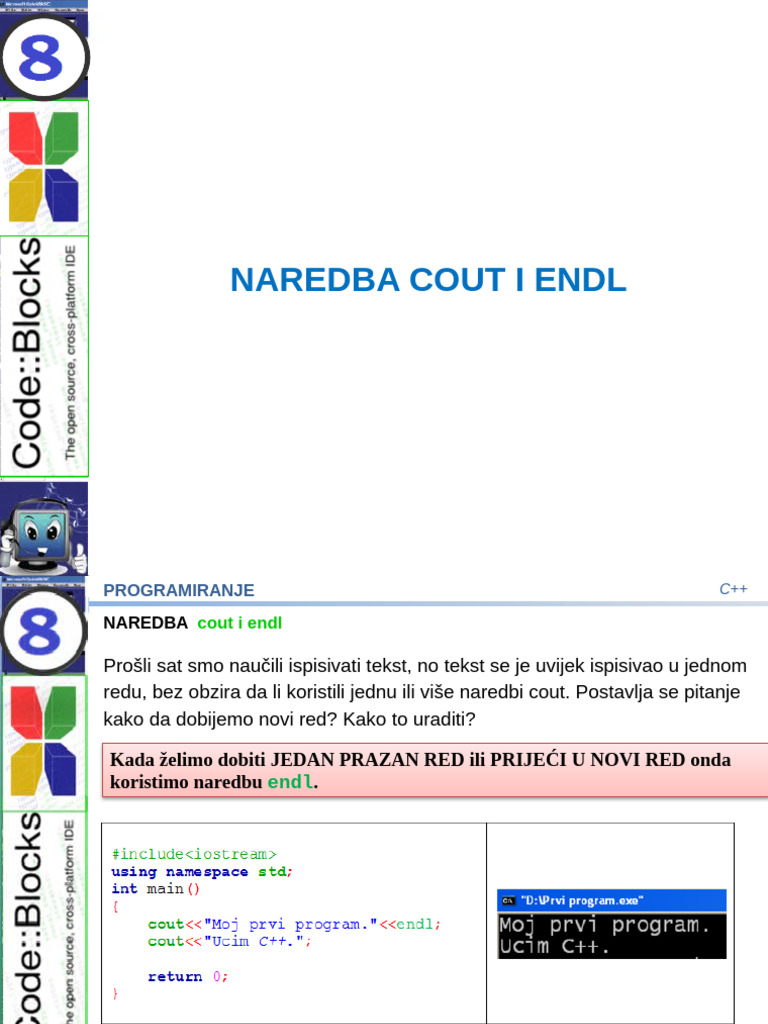 21_Naredba cout i endl | PDF