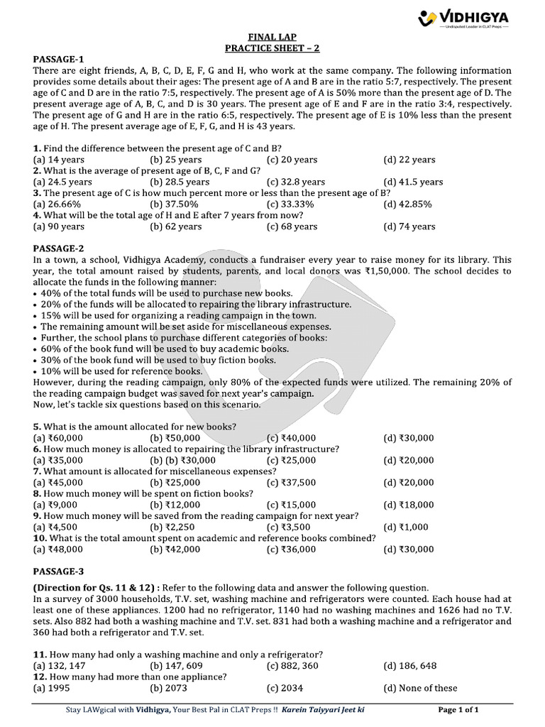 Final Lap Practice Sheet - 2 Class Sheet (Curved File) | PDF