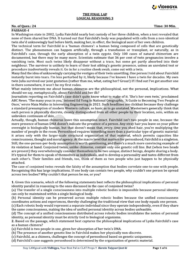 THE FINAL LAP 3 Logical Reasning Class Sheet (Curved) | PDF