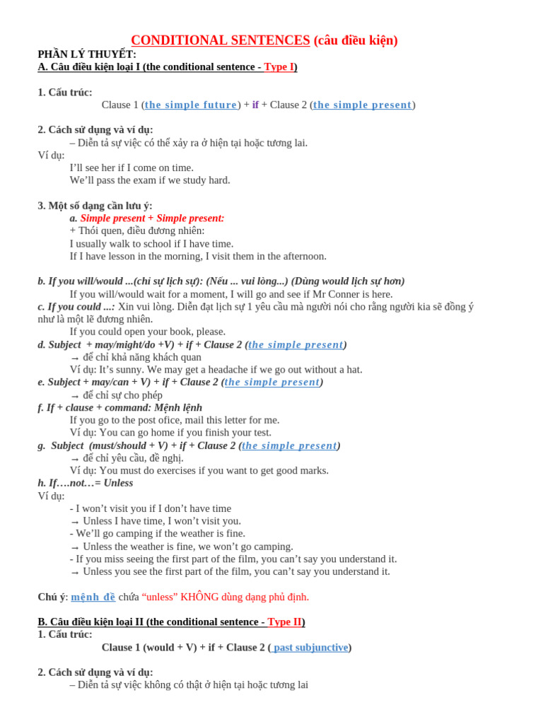 Nov 2024U3 Conditional Sentences | PDF | Language Mechanics | Grammar