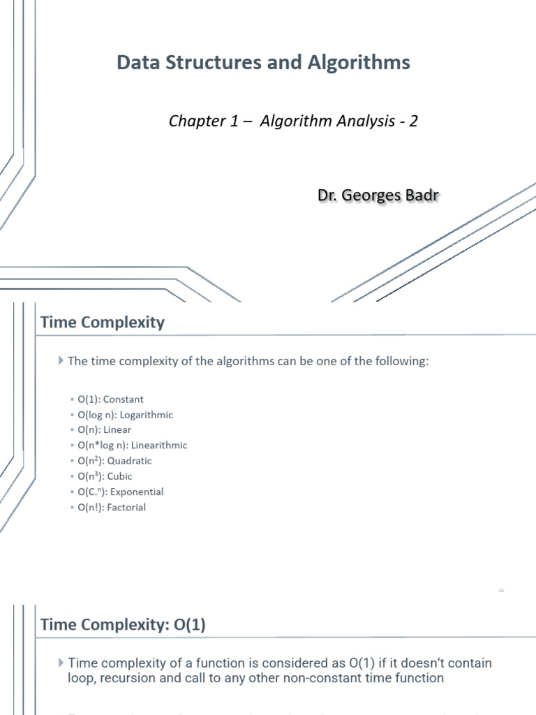 Chapter 1 - Algorithm Analysis - 2 | PDF | Time Complexity | Logarithm Chapter 1 - Algorithm Analysis - 2 | PDF | Time Complexity | Logarithm