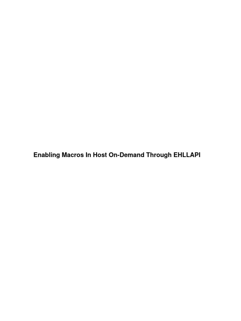 Enabling Macros in Host On-Demand Through EHLLAPI | PDF | Basic ...