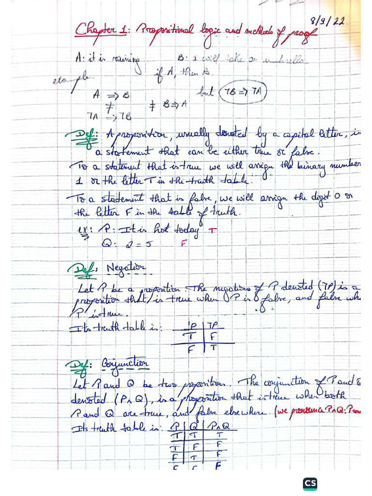 MAT 202- Chapter1 Logic-compressed | PDF