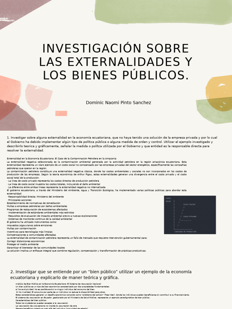 Externalidades y Bienes Públicos en Ecuador | PDF | Exterioridad ...