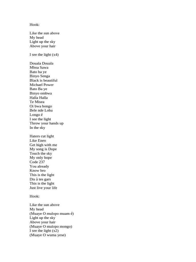The Light Song Lyrics | PDF
