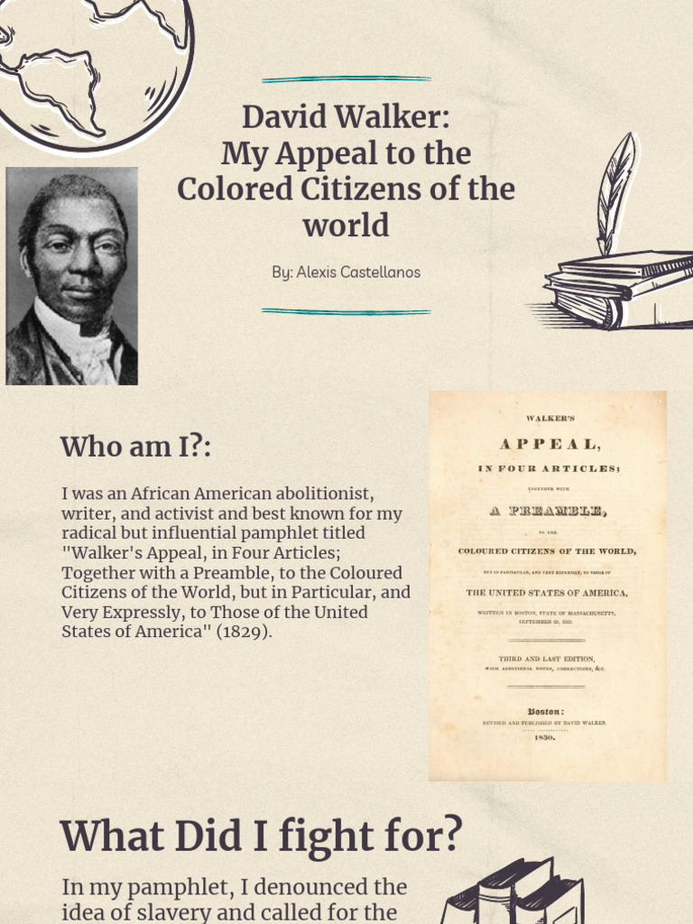 David Walker - My Appeal To The Colored Citizens of The World | PDF ...