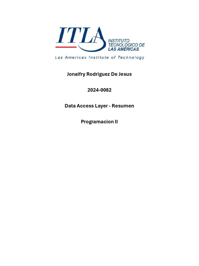 Capa de Acceso a Datos: Guía Completa | PDF | Bases de datos | Objeto ...