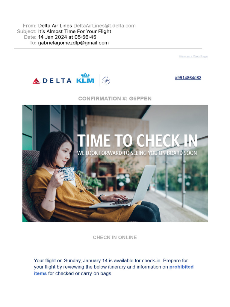 Delta Flight Check-In Instructions | PDF | Airlines | Delta Air Lines