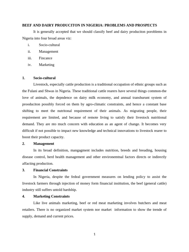 Beef Production Challenges in Nigeria | PDF | Ruminant | Dairy Cattle