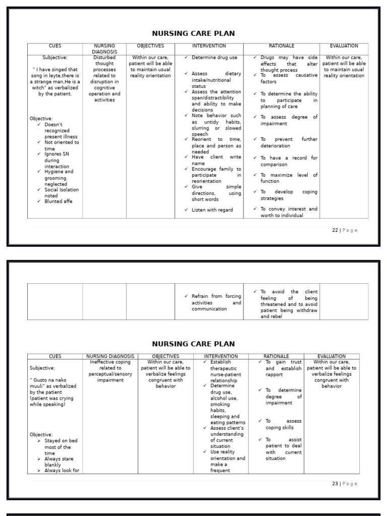 Nursing CARE PLAN Psych | PDF | Communication | Nursing