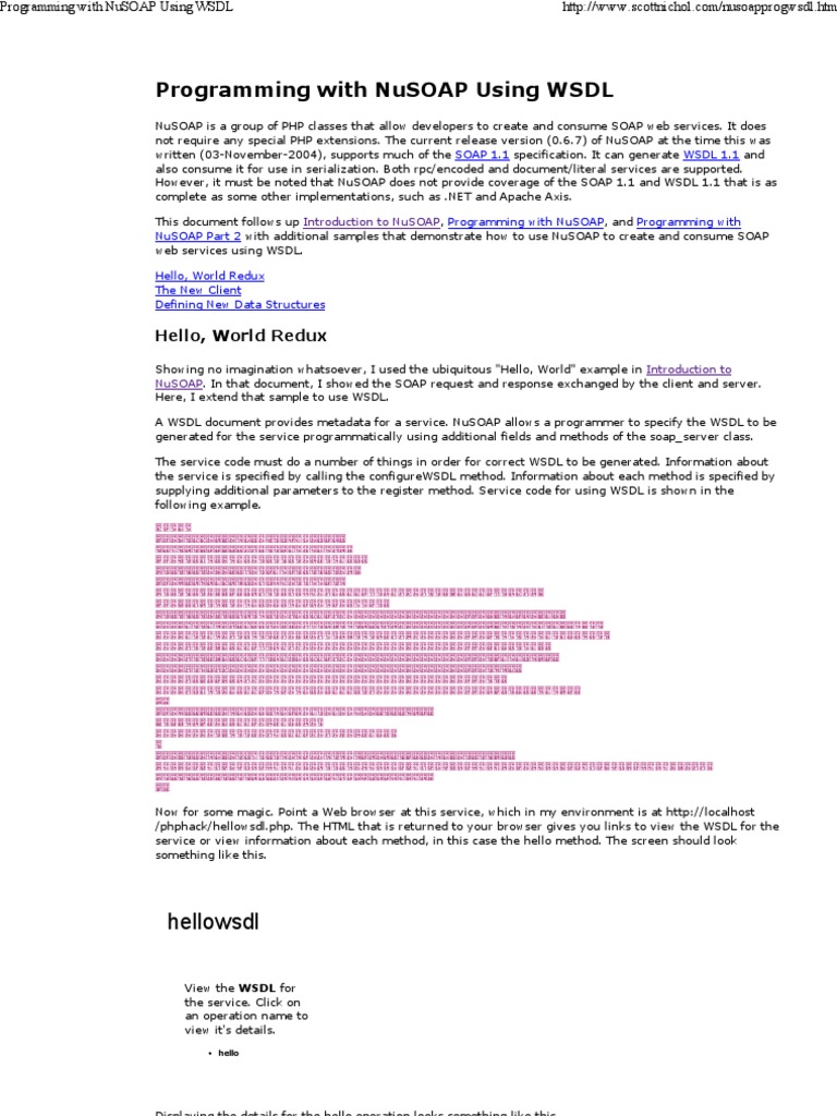 Programming With NuSOAP Using WSDL | PDF | Method (Computer Programming ...