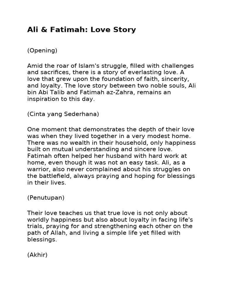 Naskah Storytelling Ali 0 Fatimah | PDF