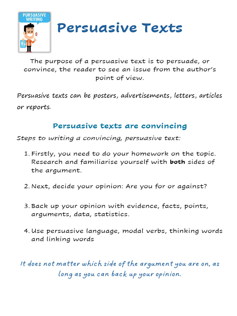 Persuasive Text Scaffold and 2outline | PDF
