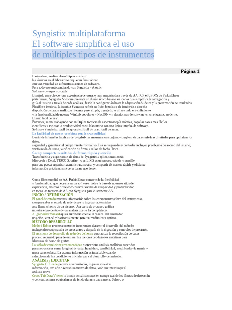 Syngistix Multiplataforma | PDF | Software | Calibración