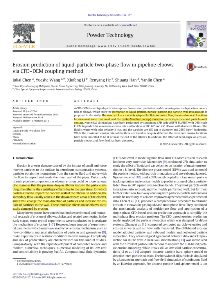 47-Erosion Prediction of Liquid-Particle Two-Phase Flow in Pipeline ...