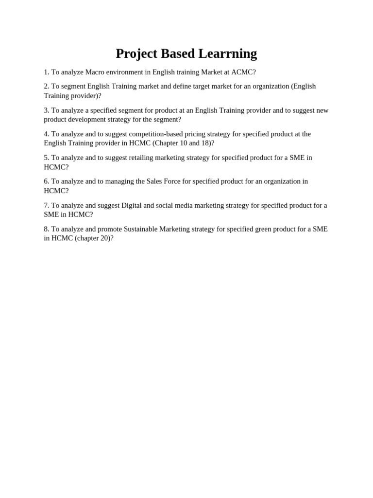 Project Based Learrning | PDF
