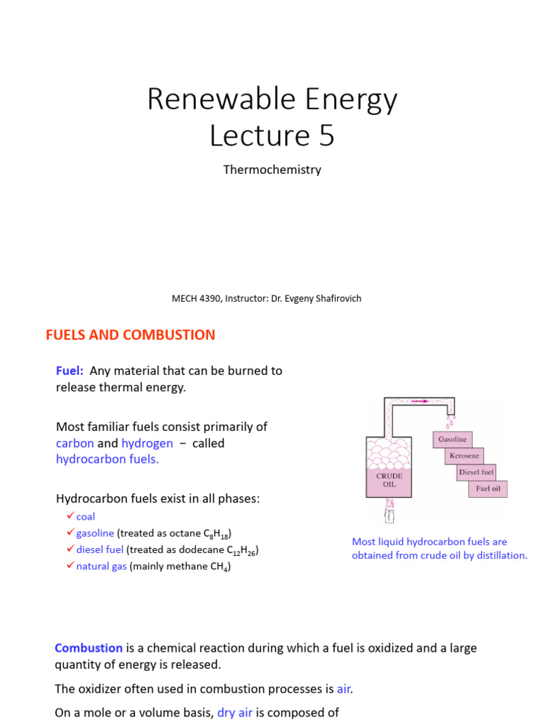 Lecture 5 Thermochemistry | PDF | Combustion | Stoichiometry