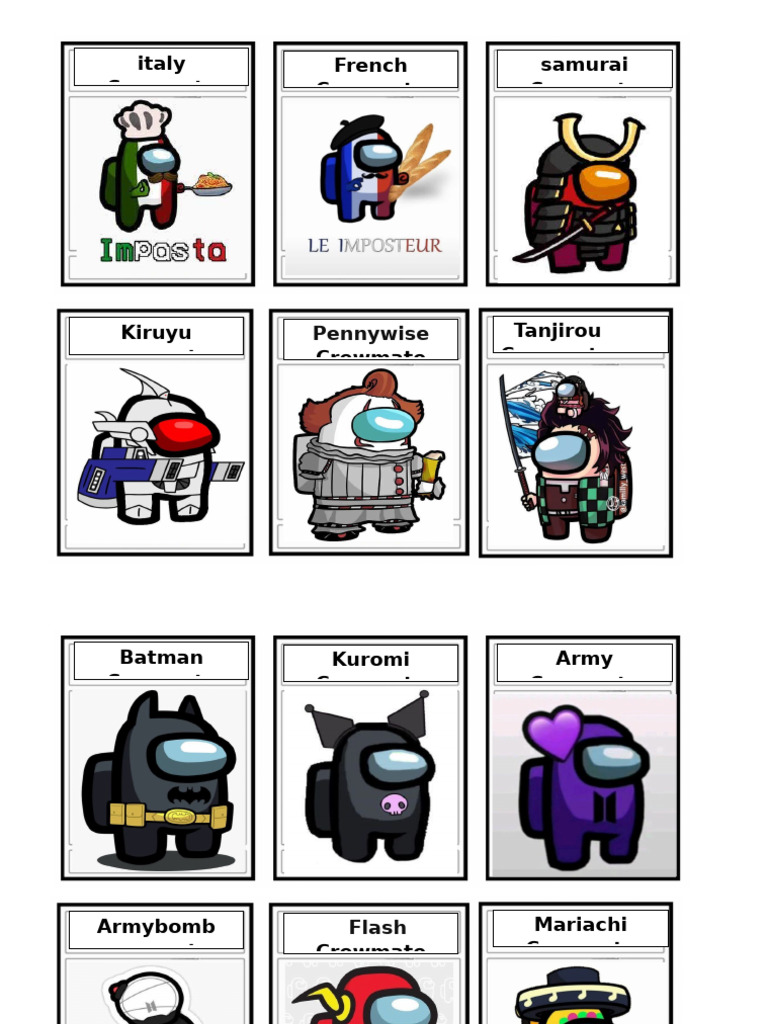 tarjetas amongus serie bts | PDF