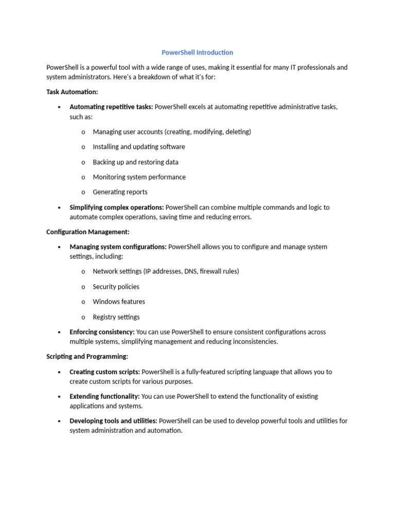 Powershell Introduction Pdf Cloud Computing Information Technology