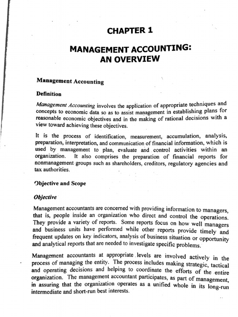 Overview of Management Accounting Concepts | PDF | Financial Accounting ...