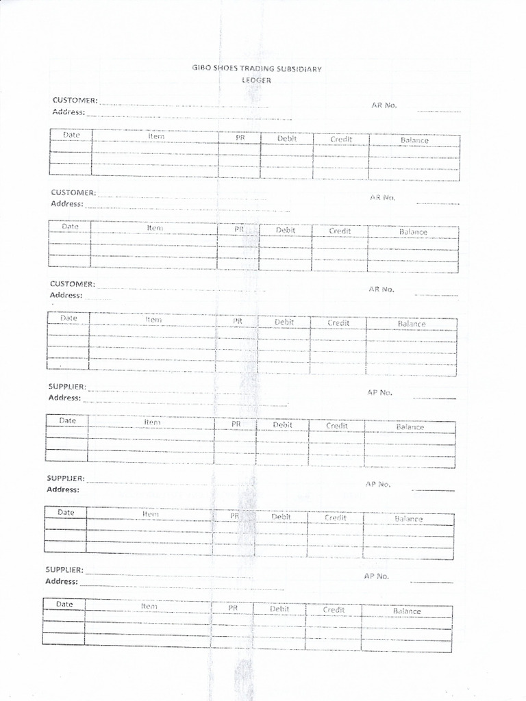 Subsidiary Ledger | PDF