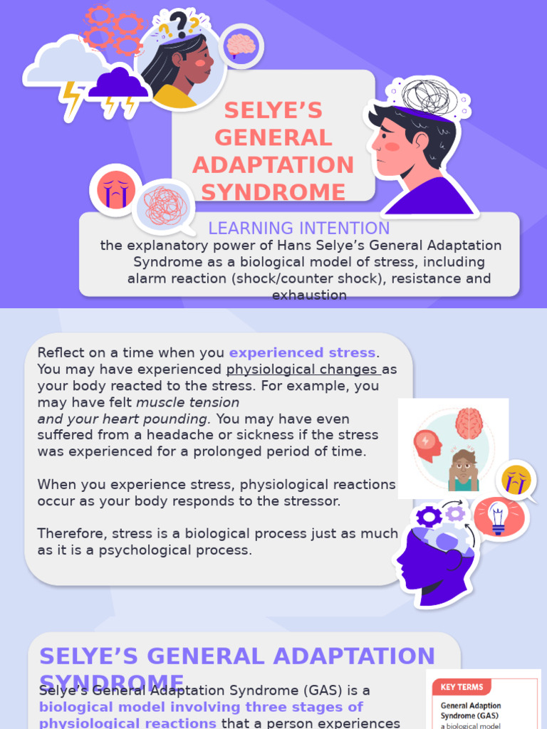 Selye's General Adaptation Syndrome Explained | PDF | Stress (Biology ...