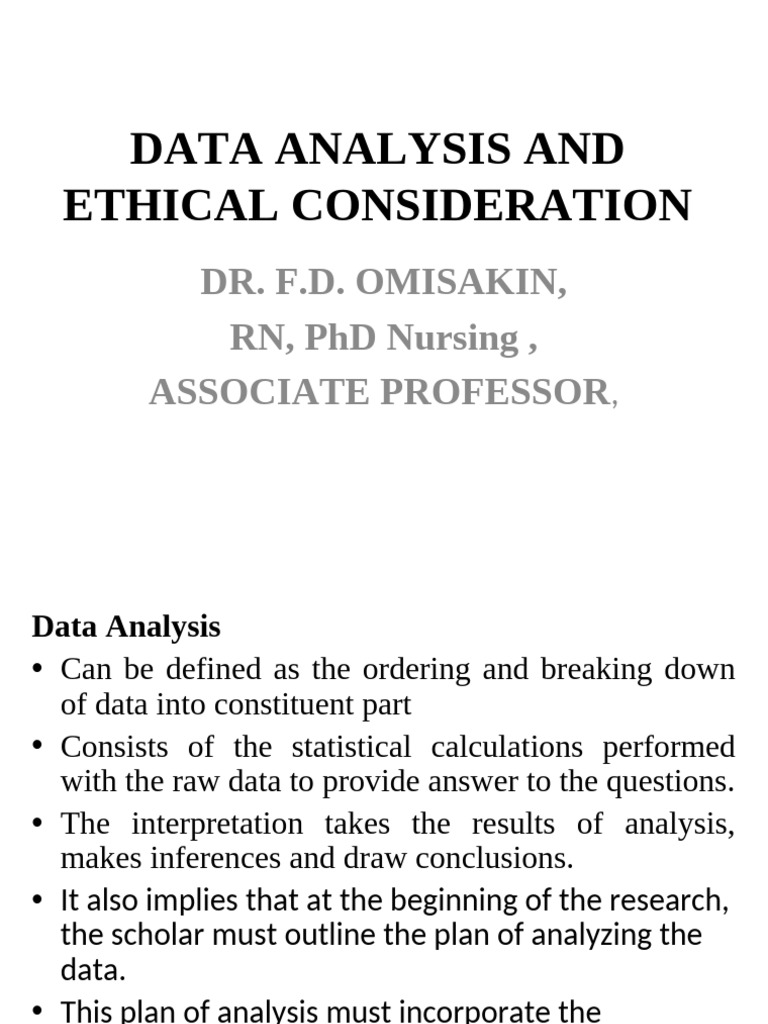 Data Analysis and Ethical Considerations | PDF | Data Analysis | Hypothesis