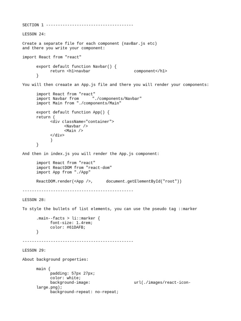 Advanced React Component Structure | PDF