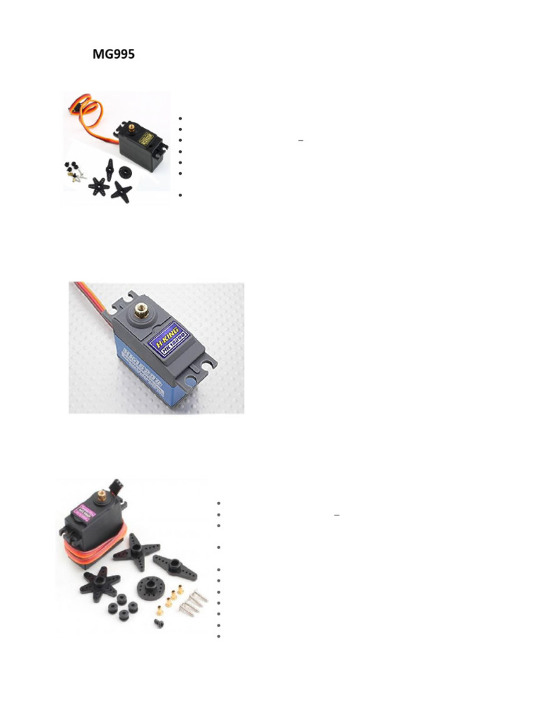 Comparativa de Servos: HK15298 vs MG996R vs MG995 | PDF