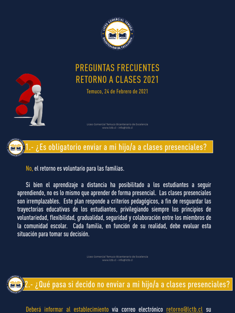 Preguntas Frecuentes Retorno A Clases | PDF | Educación a distancia