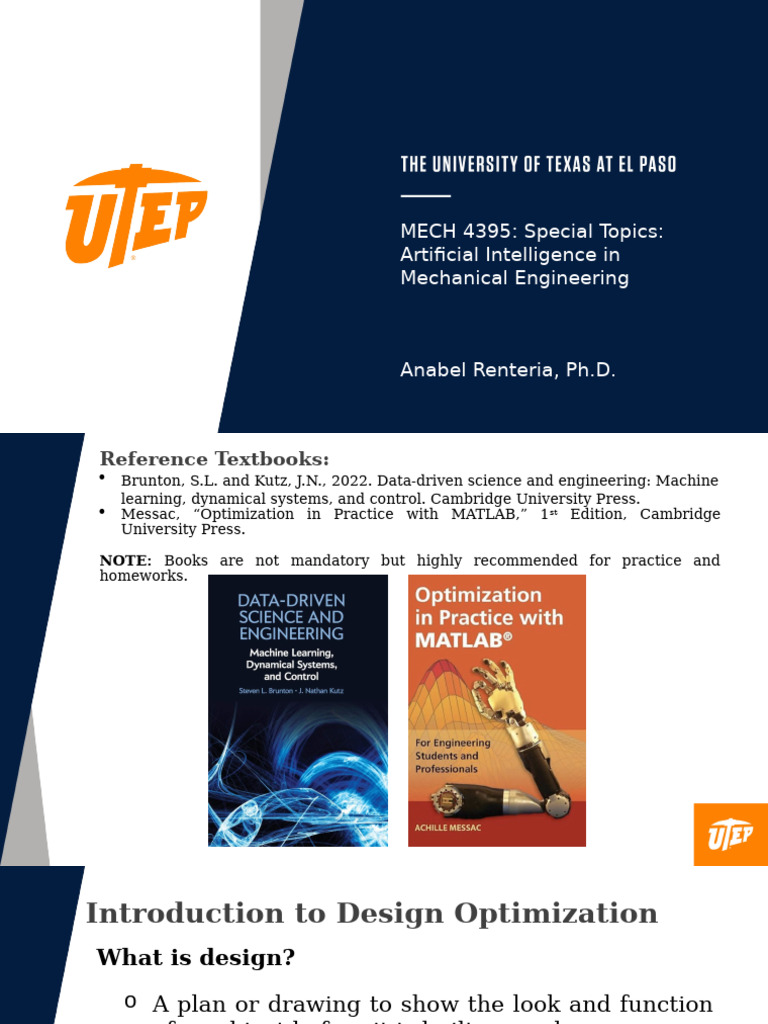 MECH4395 Lecture 1 Class Introduction | PDF | Mathematical Optimization | Engineering