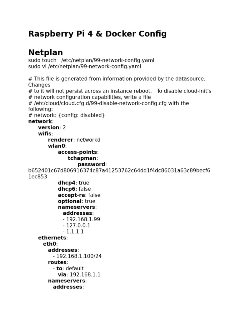Raspi Docker Init Config | PDF | Login | Sudo