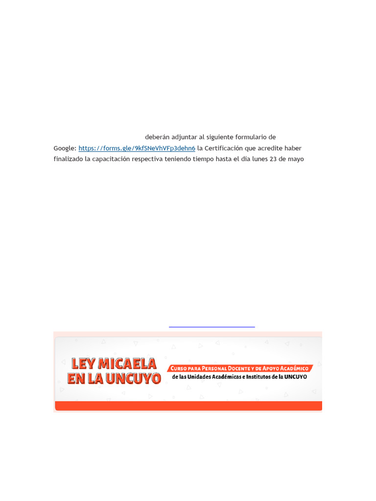 Ley Micaela para todo el personal de la UNCUYO | PDF