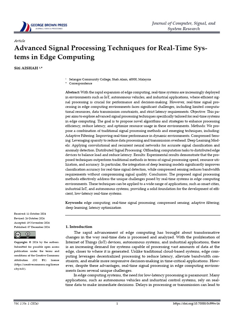 22222222advanced Signal Processing Techniques For Real-Tim | PDF | Deep Learning | Internet Of ...