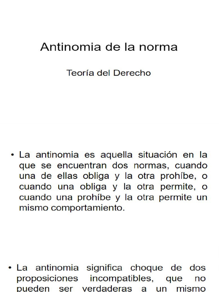 Antinomia de Las Normas Juridicas | PDF