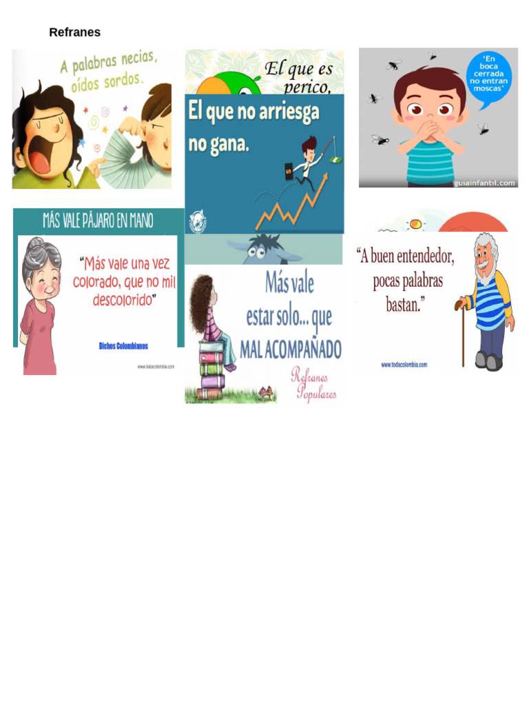 10 Refranes y 1'0 Adivinanzas | PDF