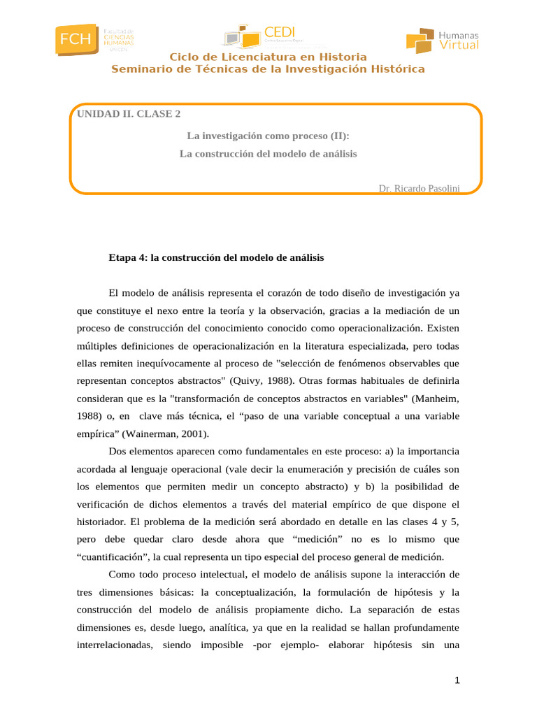 Modelo de Análisis en Investigación Histórica | PDF | Hipótesis | Teoría