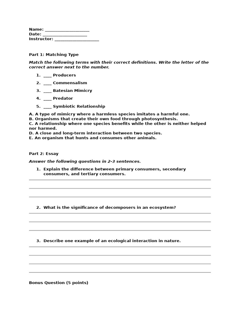 Lesson 2 Ecology | PDF