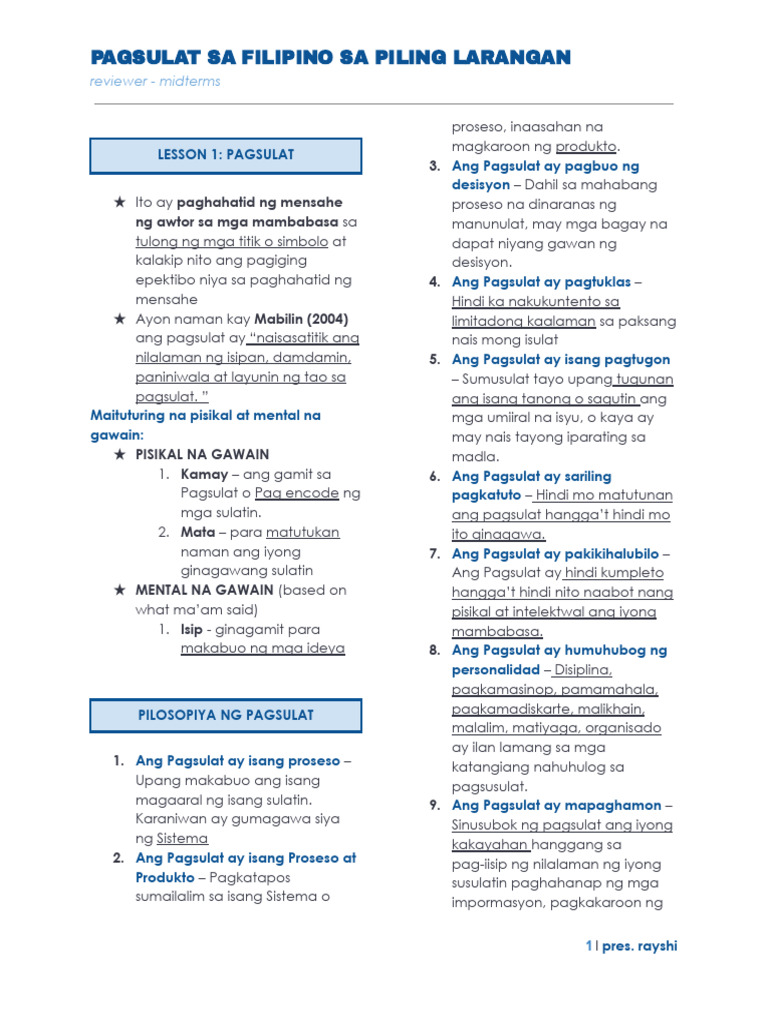 Fil3 Reviewer | PDF