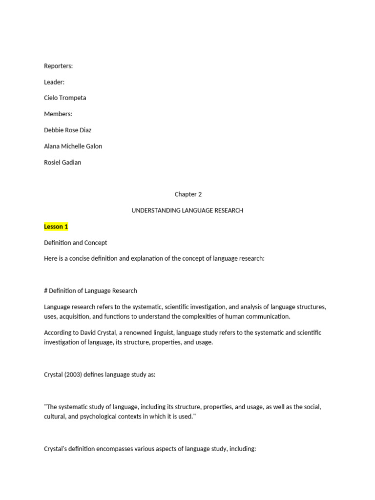 Research Report Chapter 2 WPS Office | PDF | Linguistics | Qualitative Research