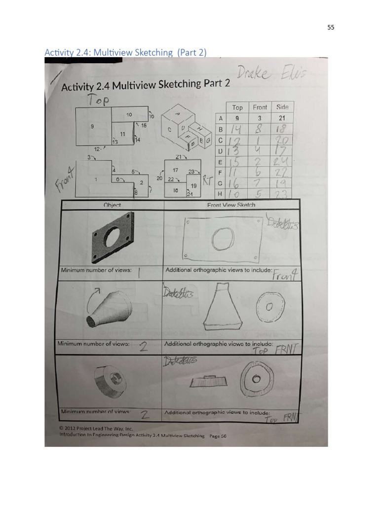 D.ellis - Act. 2.4 Multiview Sketching Part 2.p6 | PDF