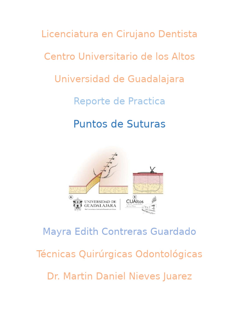 Suturas | PDF | Sutura Quirúrgica | Piel