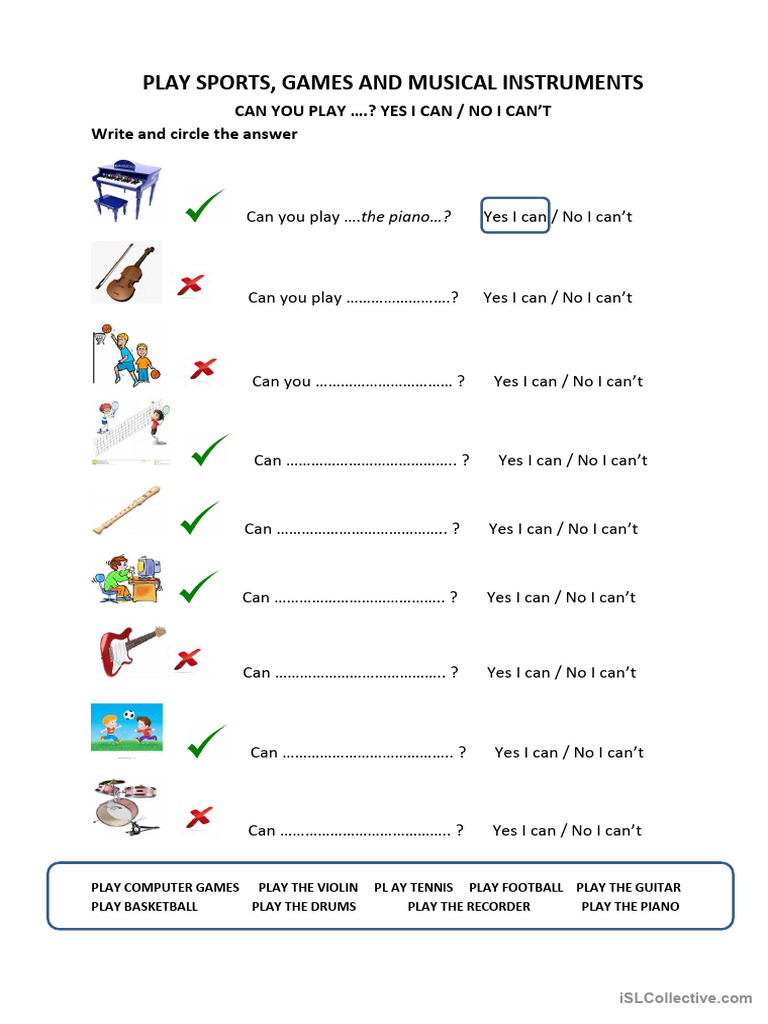 Can You Play? Skills Assessment Guide | PDF