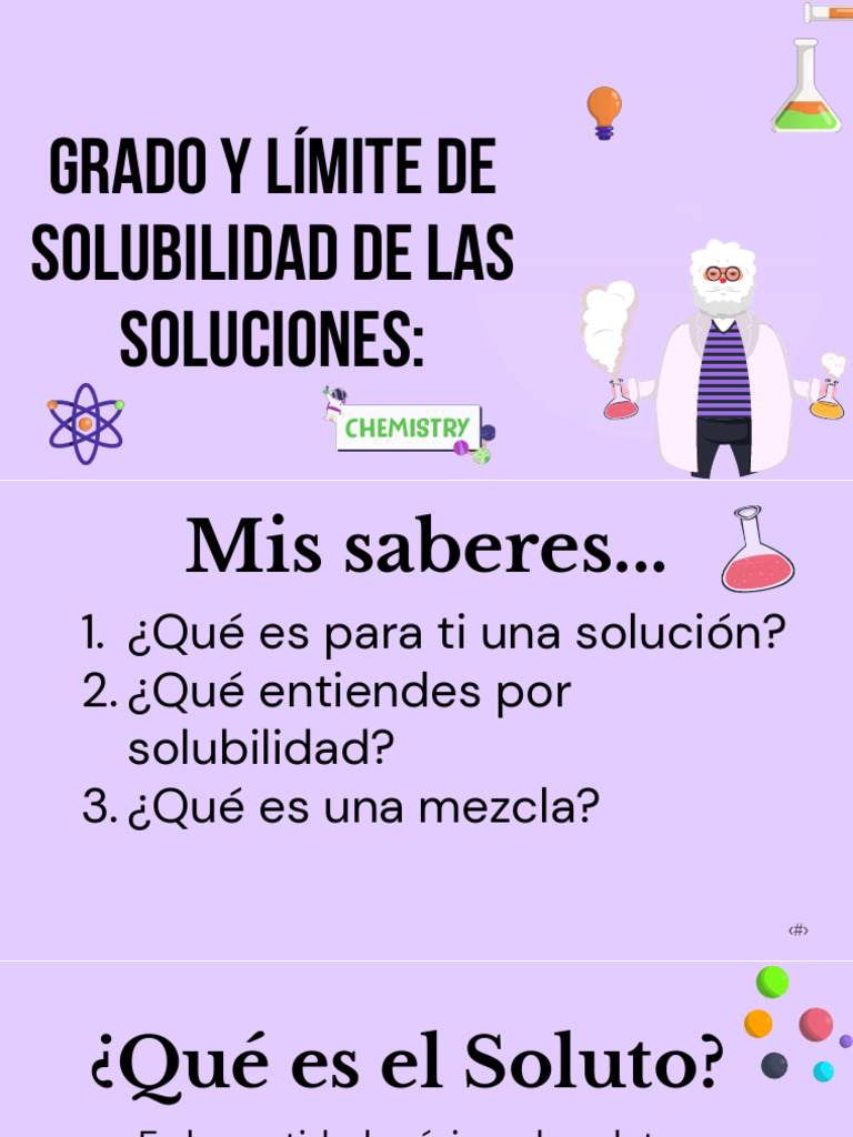 Grado y Límite de Solubilidad en Soluciones | PDF
