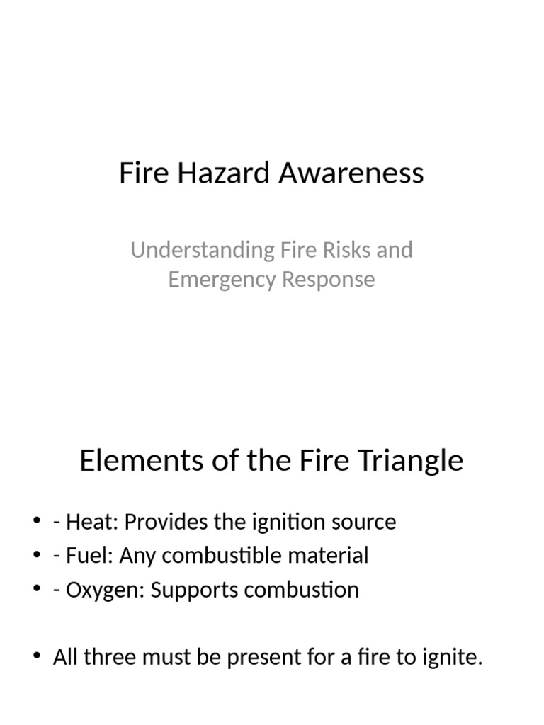 Fire Hazard Awareness and Response Guide | PDF