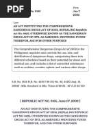 Ra 9165 | PDF | Narcotic | Psychoactive Drugs