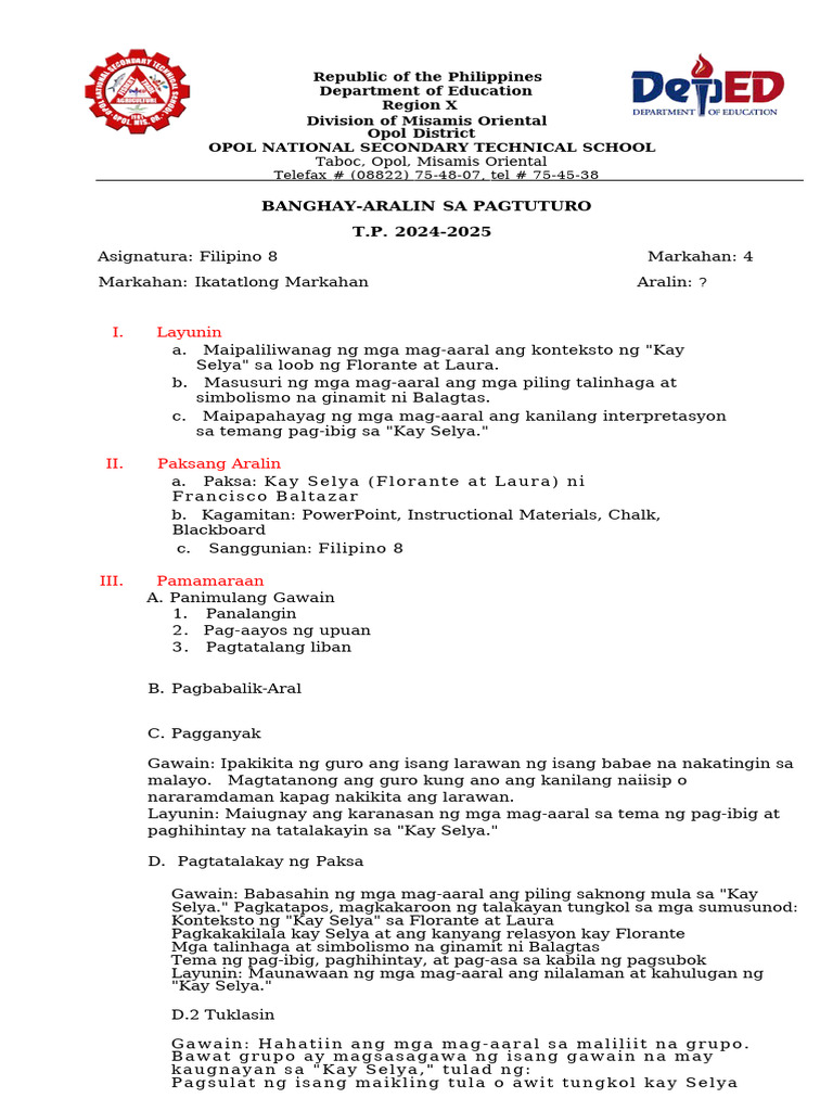 Final Filipino LP | PDF