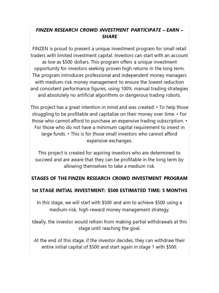 Finzen Research Crowd Investment Participate | PDF | Investing ...