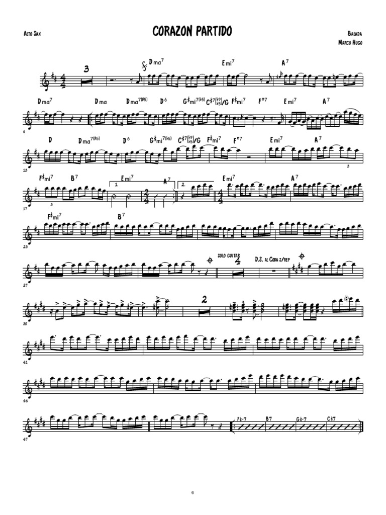 9 Corazon Partido 2 Alto Sax | PDF