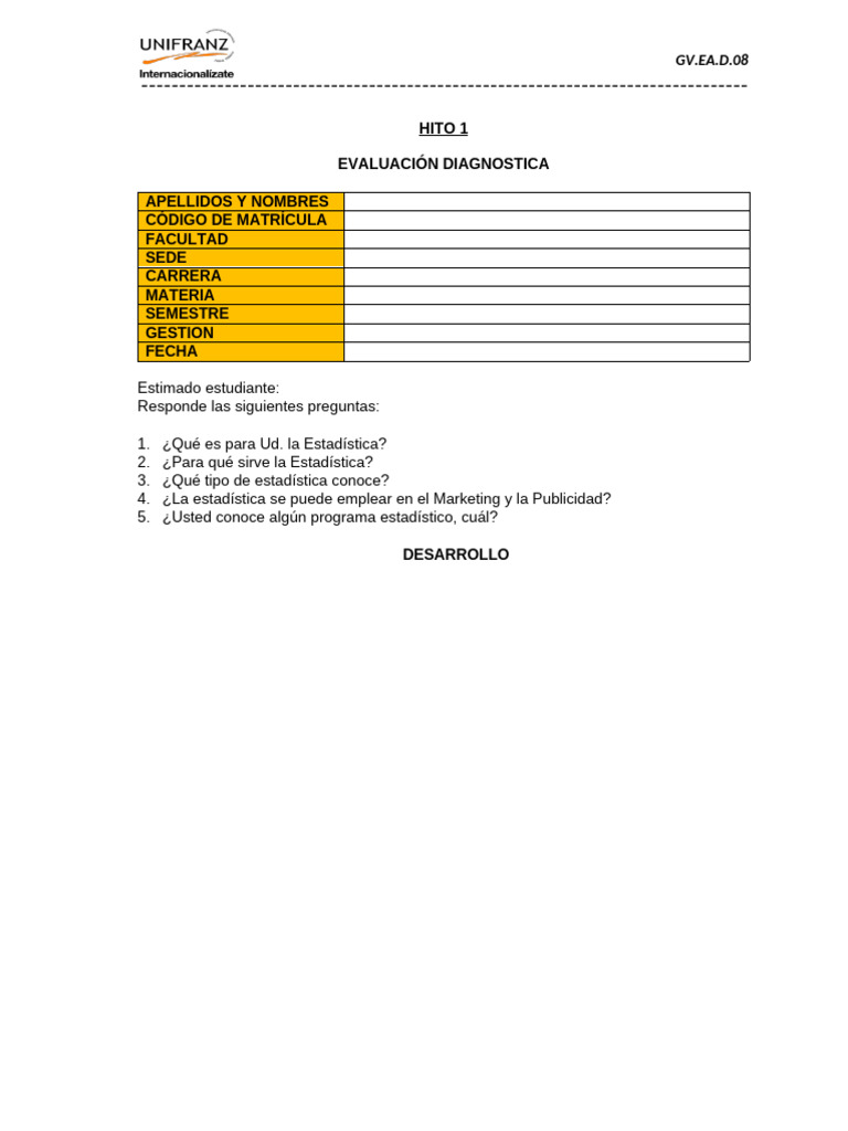 Hito 1 Diagnostico EST | PDF